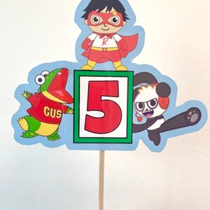 Ryans World Personalised Cake Topper Set of 2 - Etsy