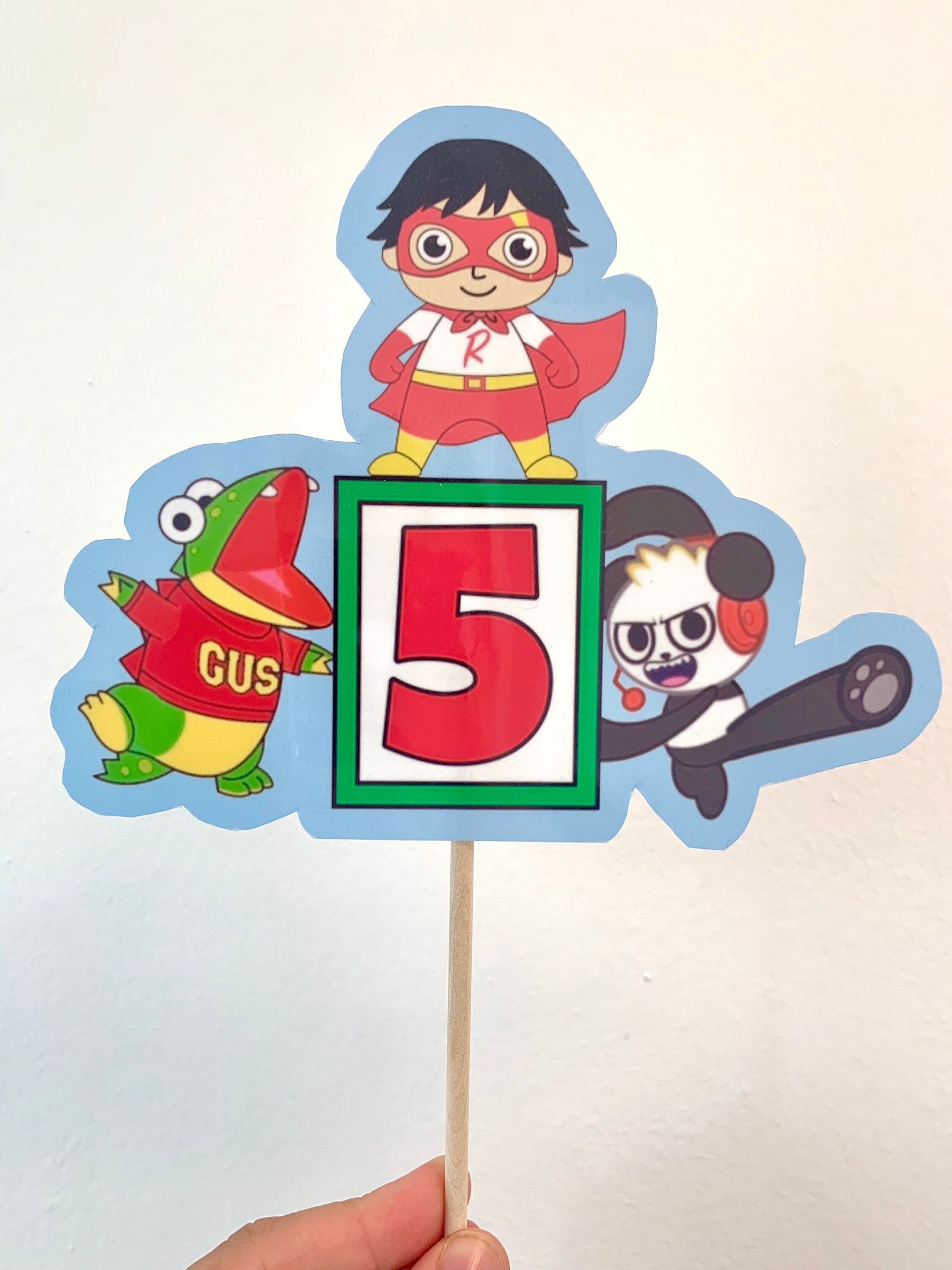 Ryans World Personalised Cake Topper Set of 2 - Etsy