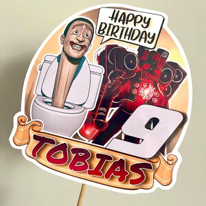 Skibidi Toilet Theme Unofficial Birthday Cake Toilet Youtube - Etsy