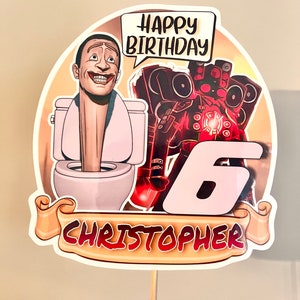 Skibidi Toilet Theme Unofficial Birthday Cake Toilet Youtube - Etsy