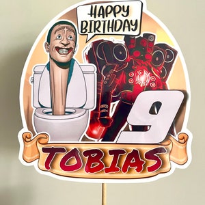 Skibidi Toilet Theme Unofficial Birthday Cake Toilet Youtube - Etsy