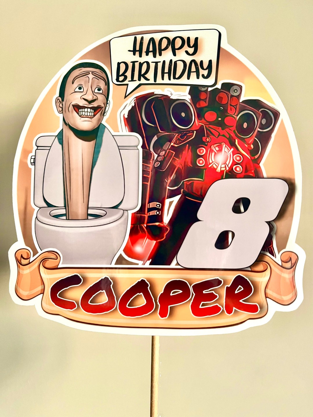 Skibidi Toilet Theme Unofficial Birthday Cake Toilet Youtube - Etsy