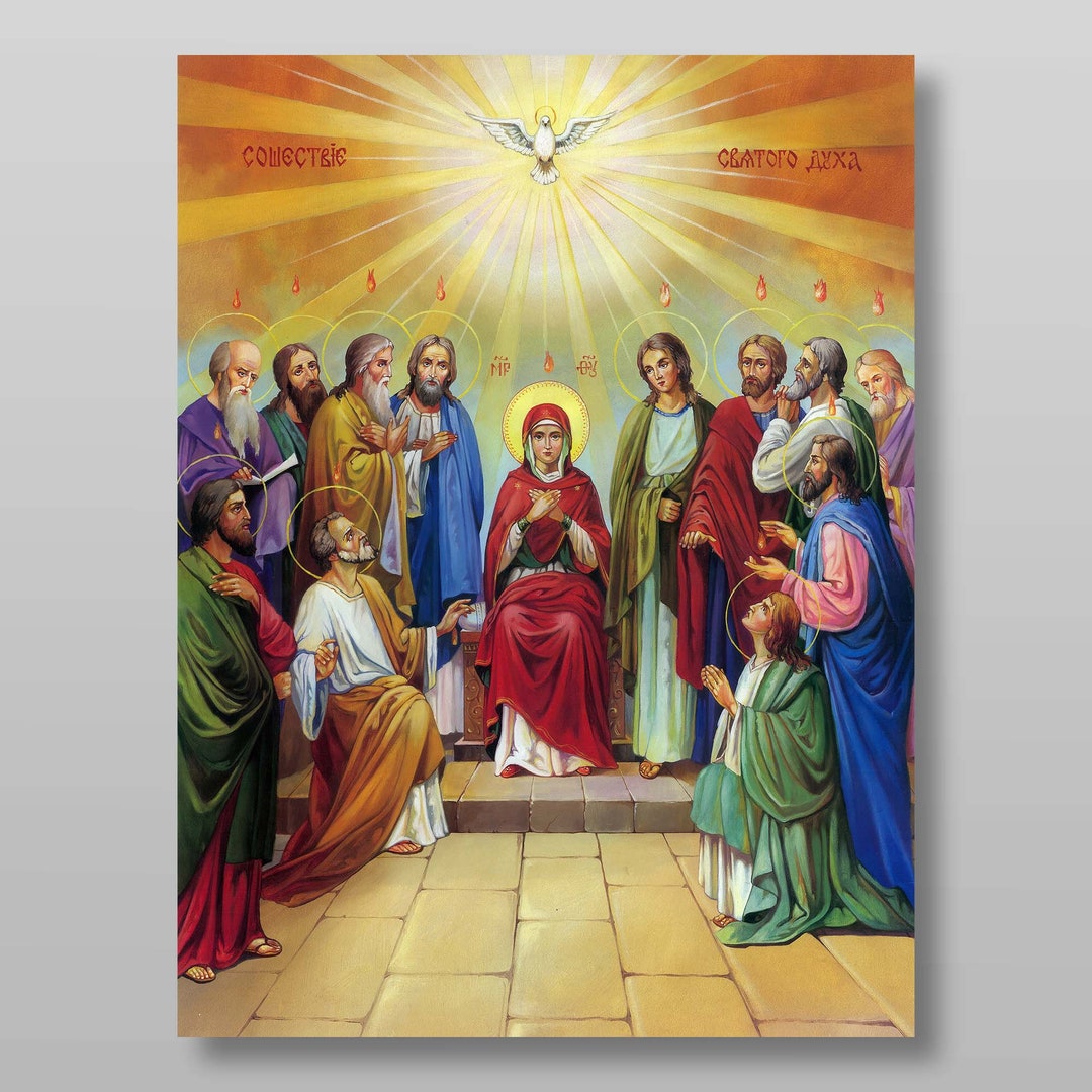 Descent of the Holy Spirit Pentecost Download Digital File for Printing Orthodox Icon. - Etsy