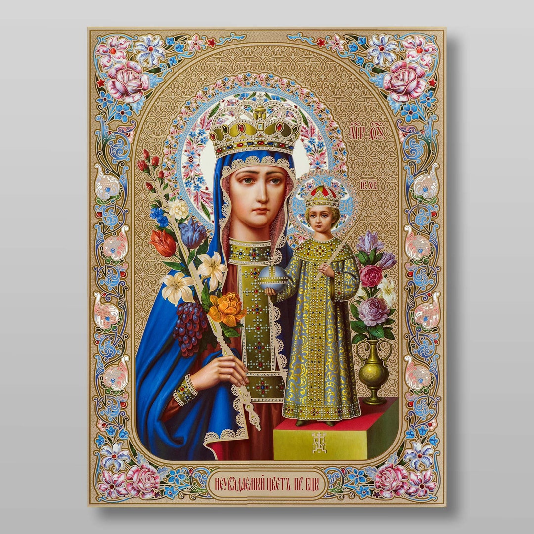 Unfading Flower Icon of the Mother of God Download Digital File for ...