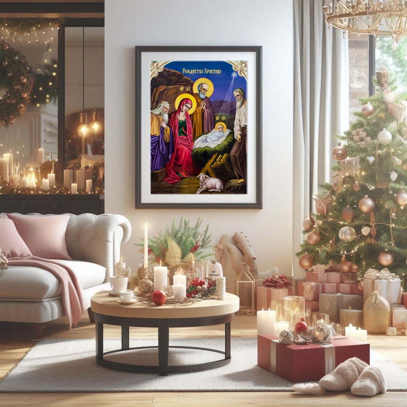 Icono de la Natividad de Cristo DESCARGA DIGITAL IMPRIMIBLE. Icono ...