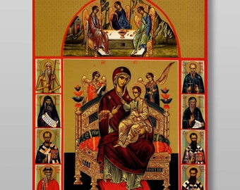 Icon of the Mother of God Tree of Jesse Download Digital File for Printing Orthodox Icon. - Etsy