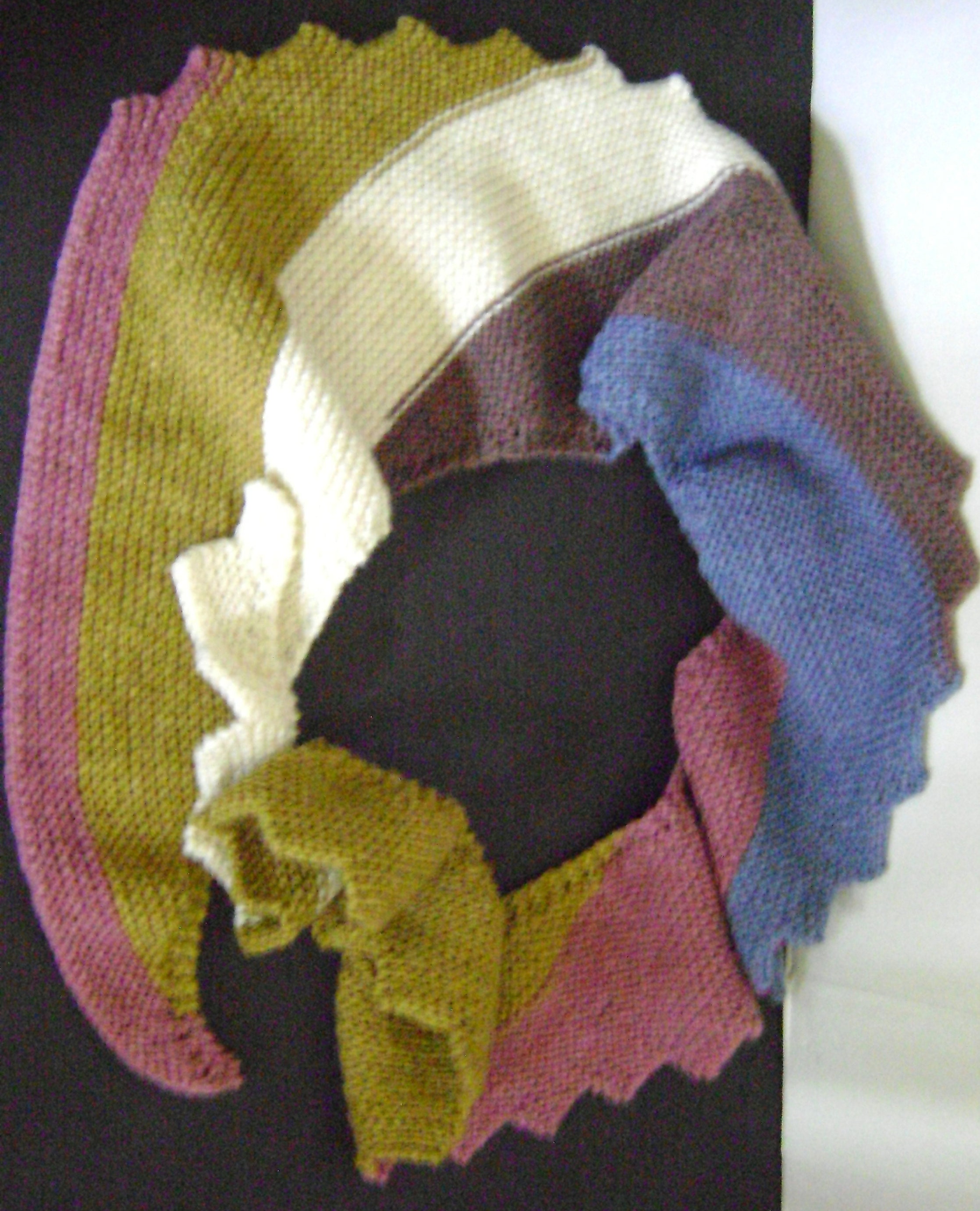 Hand Knitted Scarf With Saw Tooth Edge, Acrylic, Wool and Other Yarn - Etsy