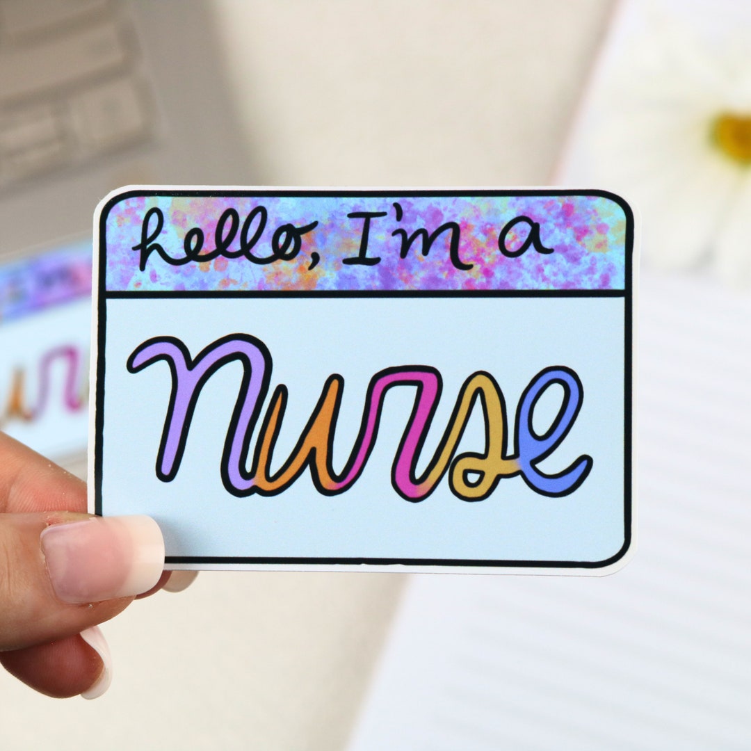Sticker Hello I'm a nurse | autocollant soins infirmiers, autocollant ...