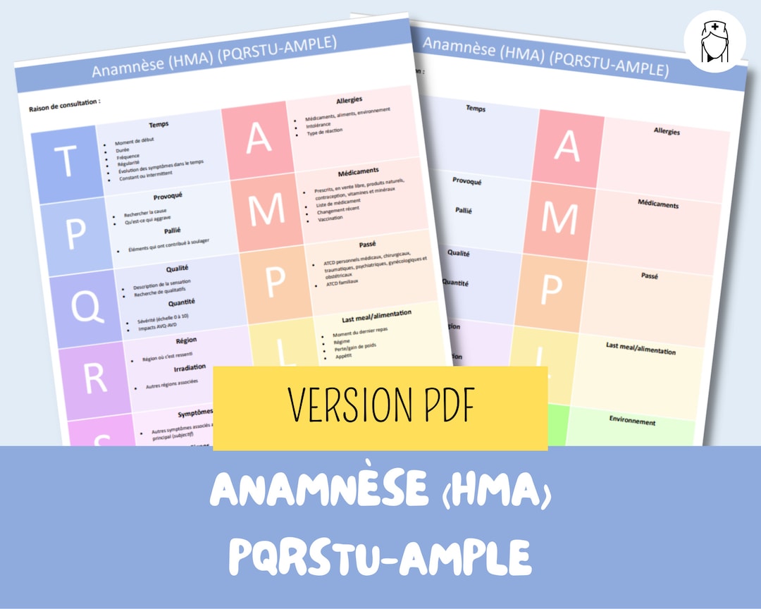 PDF Study Sheet: PQRSTU-AMPLE Nursing, Nursing Study, Nursing Science ...