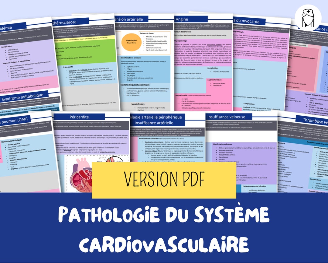 PDF Cardiovascular System Study Sheets Nursing, Nursing Science, Ifsi ...