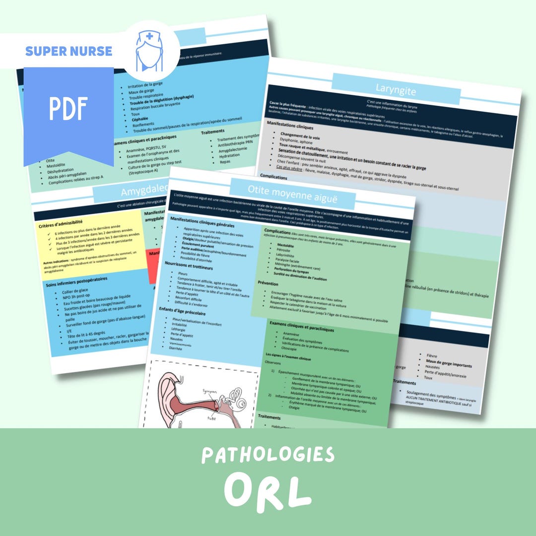 PDF ENT Study Sheet | Nursing, Nursing Study, Nursing Science, Ifsi ...