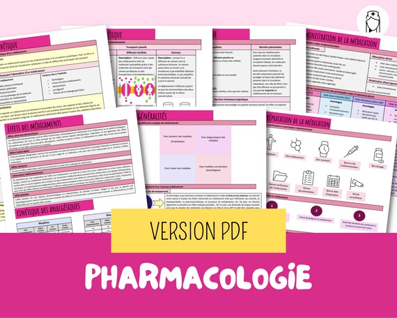 PDF Fiches d'étude pharmacologie soins infirmiers étude - Etsy France