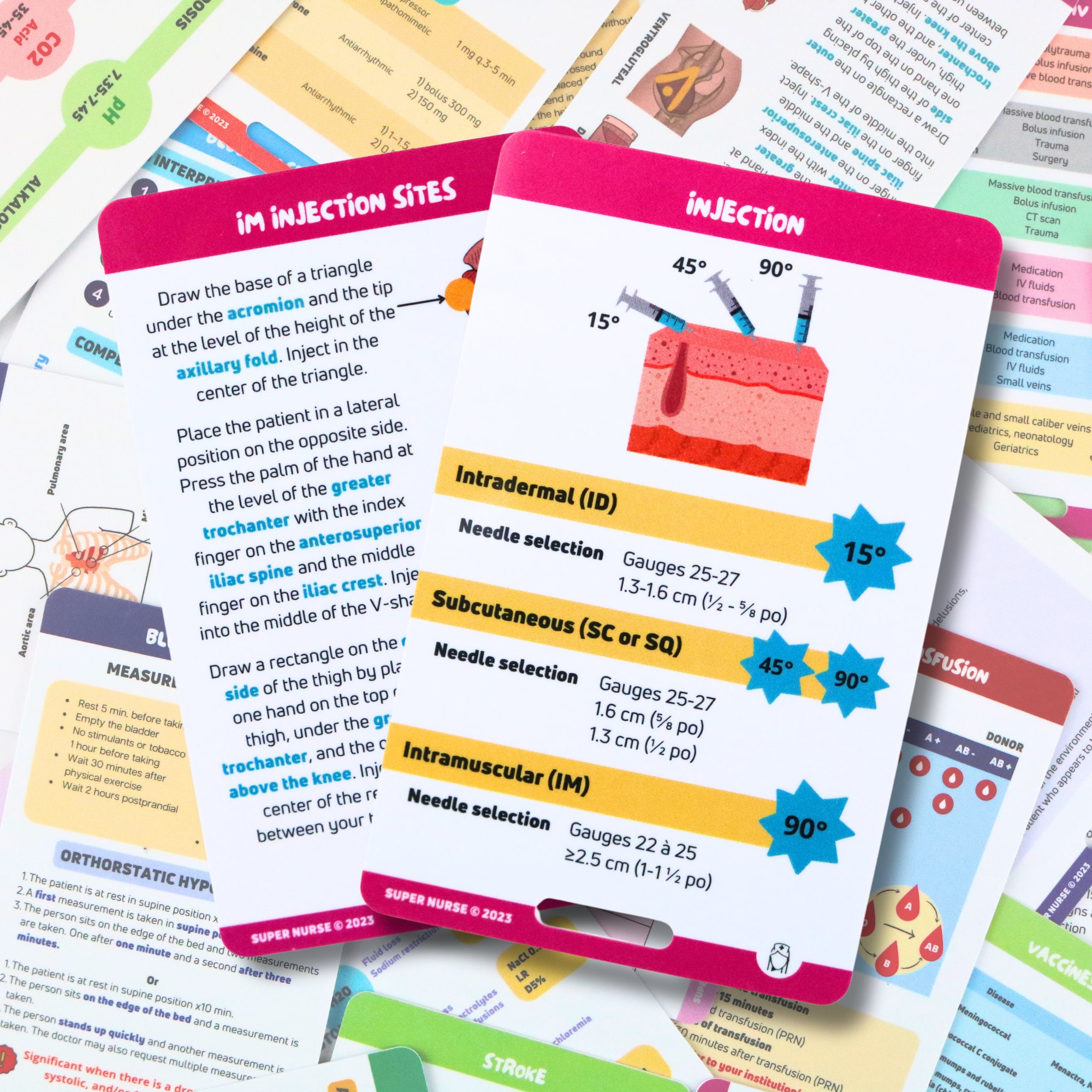 EN Injections Id, Sc, Im, Nursing Reference Cards, Nursing Badge Cards ...