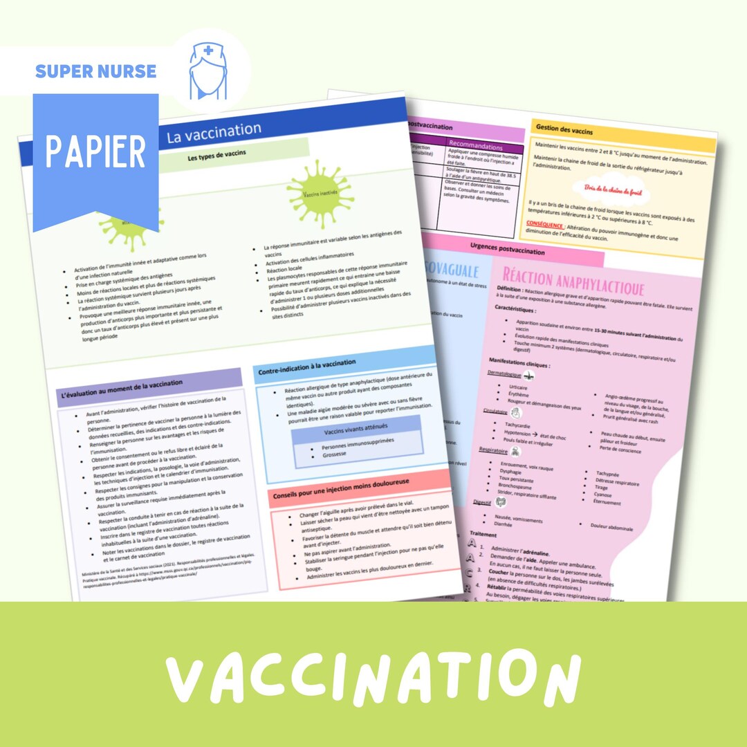 Nursing Vaccination Study Sheets, Nursing Study, Nursing Sciences, Ifsi ...