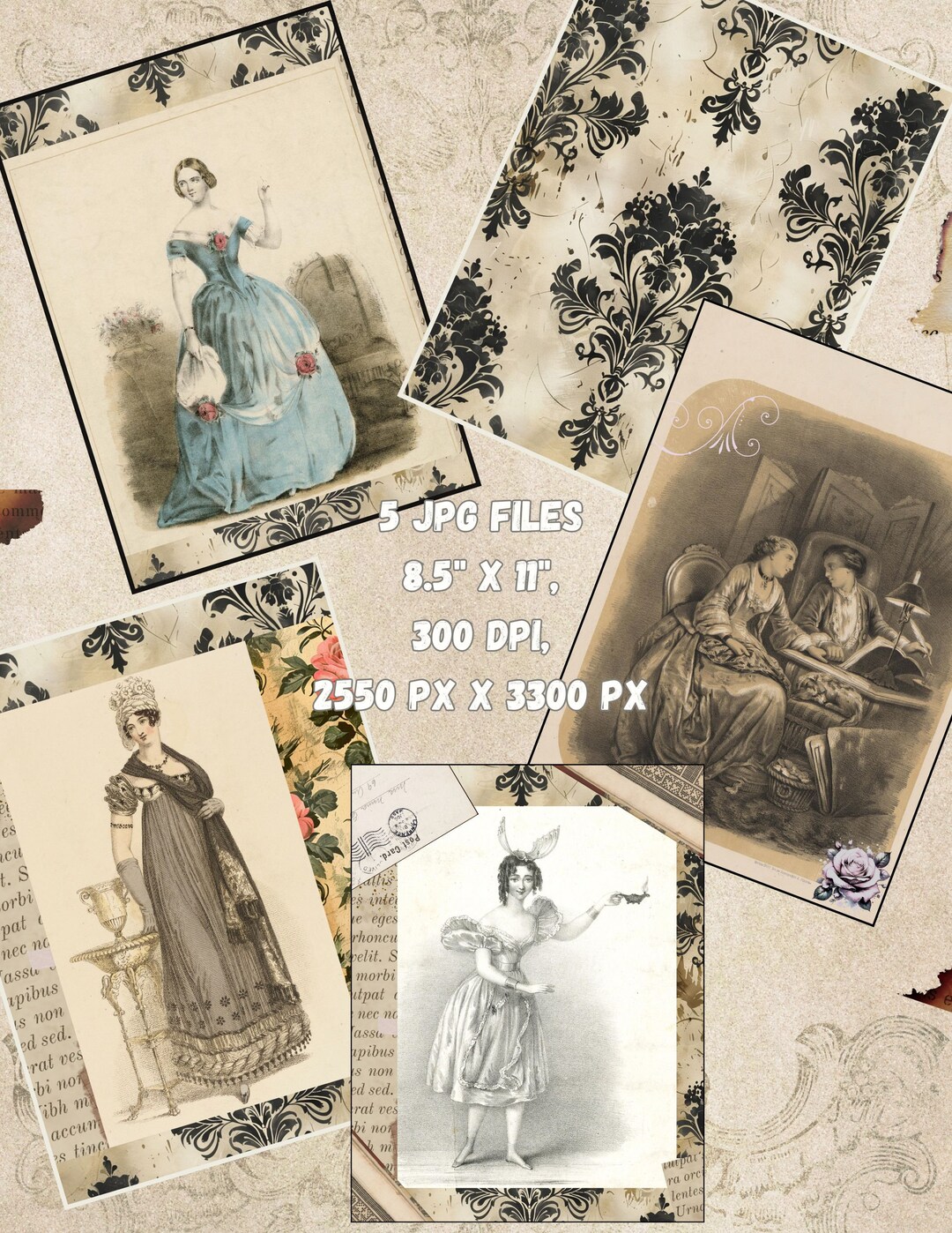 Victorian Ladies Junk Journal Pages | Victorian Women Junk Journal ...