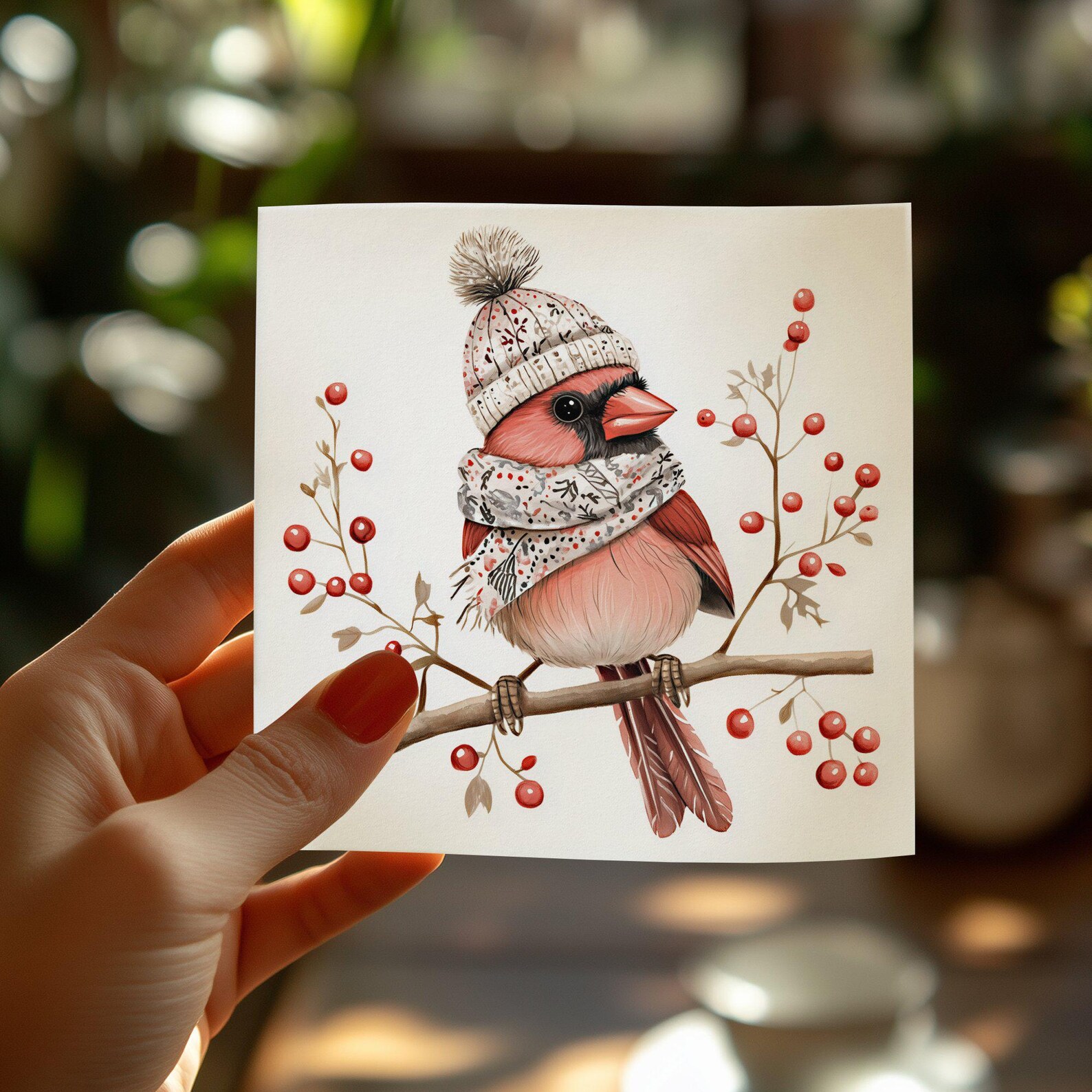 Winter Botanicals PNG , Cardinal Bird PNG - Botanical Christmas ...