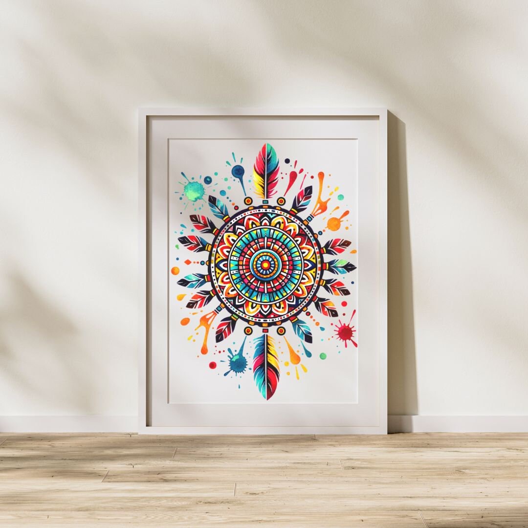 Watercolor Native Pattern Instant Download Commercial Use 2 JPG and 1 ...