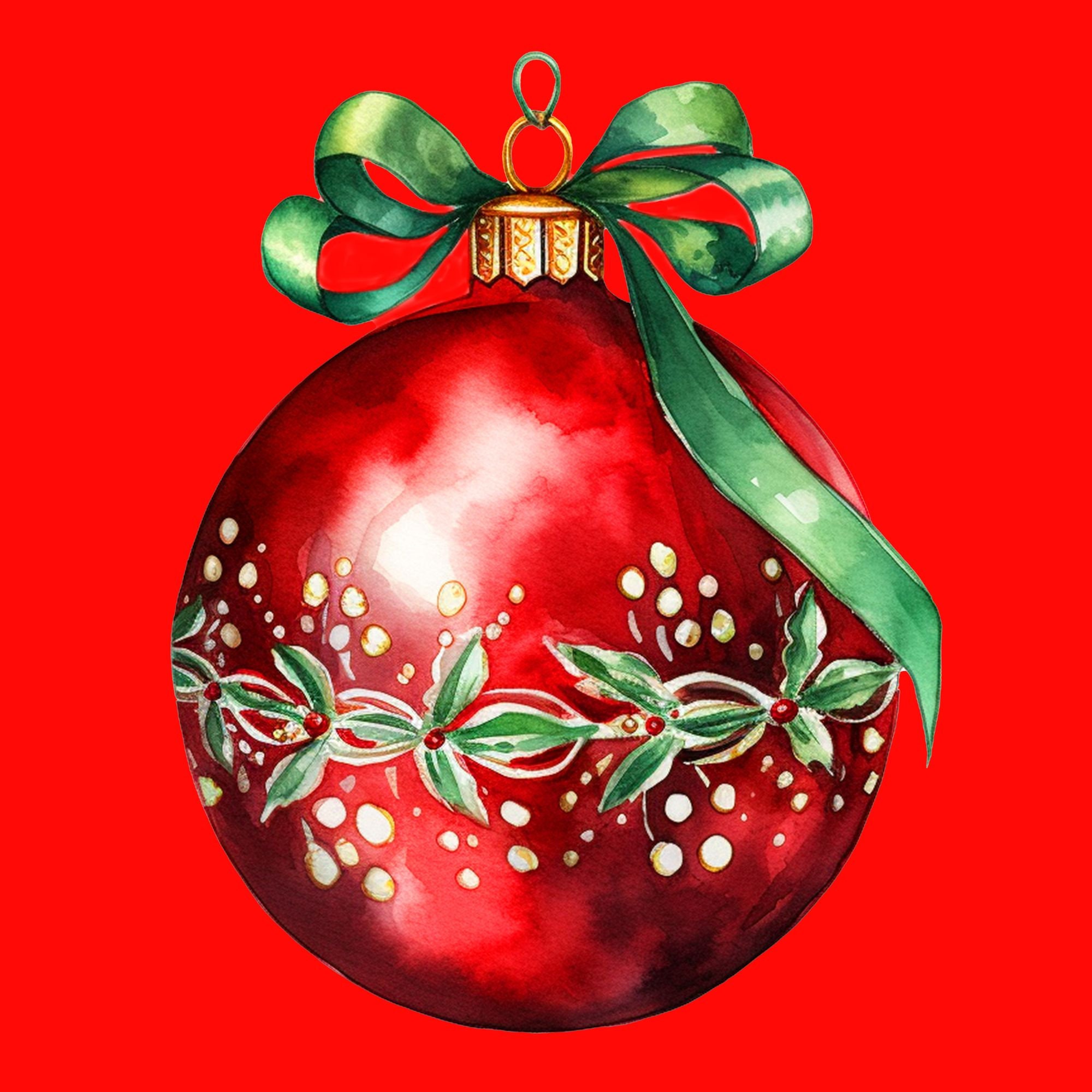 Christmas Ornament Clip Art PNG, Christmas Transparent PNG, Watercolor ...
