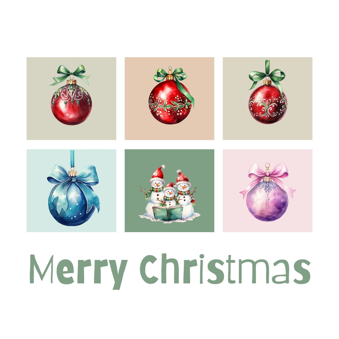 Christmas Ornament Clip Art PNG, Christmas Transparent PNG, Watercolor ...