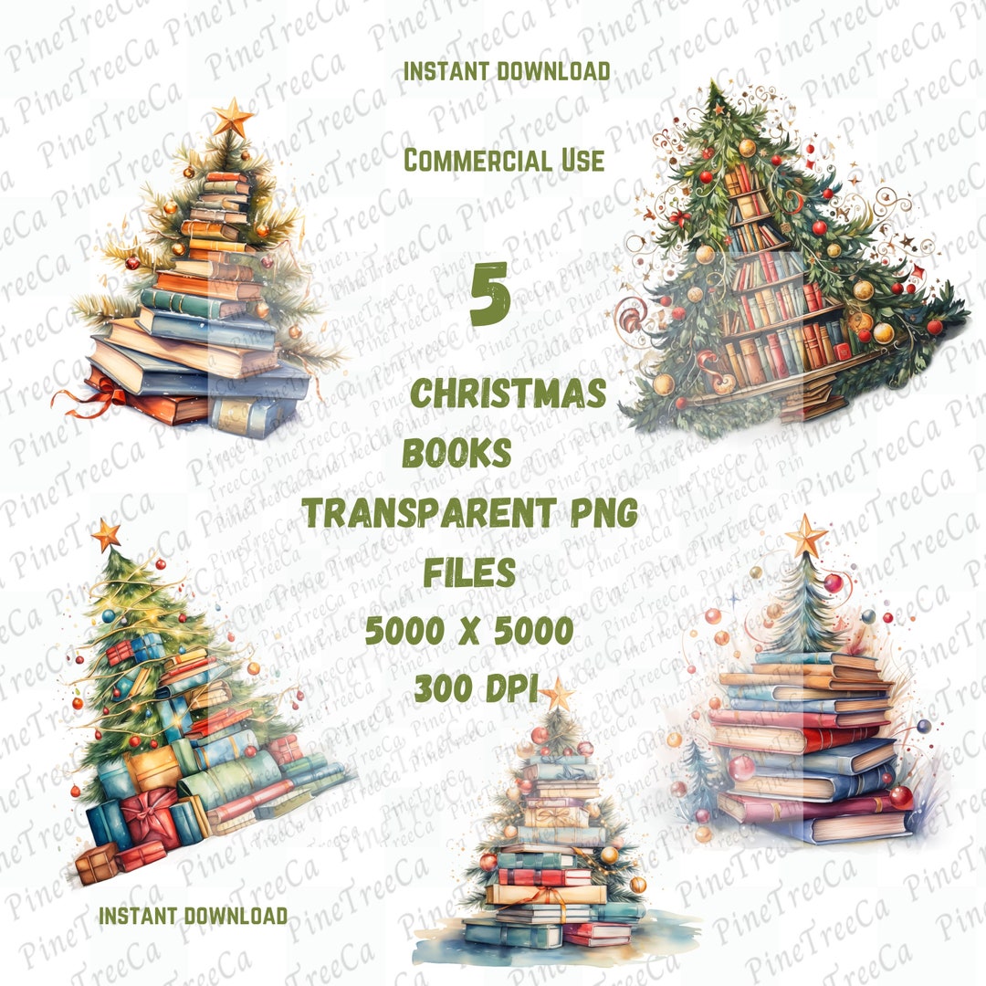 Watercolor Books in Shape of Christmas Tree Transparent PNG Clipart 5 ...