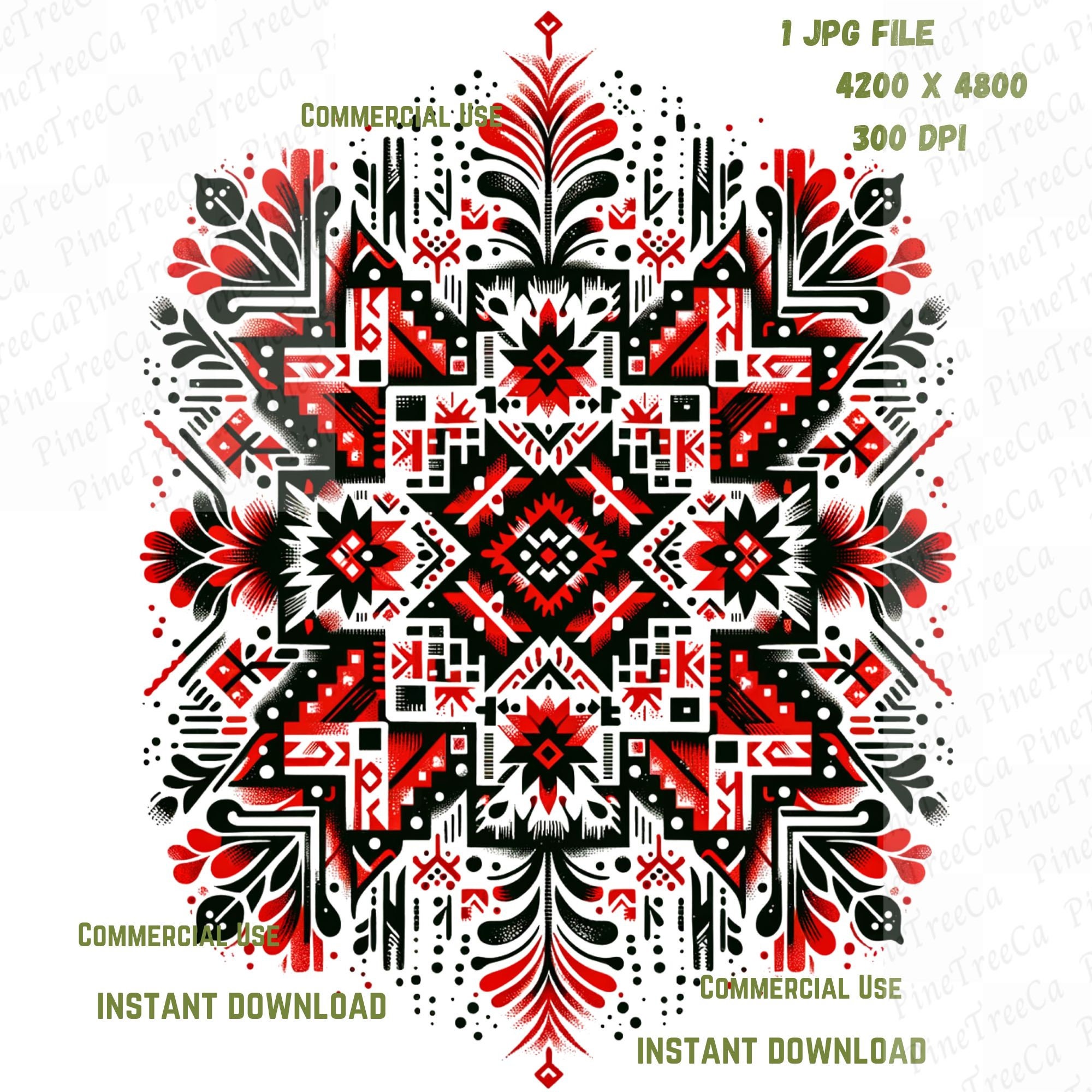 Watercolor Native Pattern Instant Download Commercial Use 1 JPG High ...