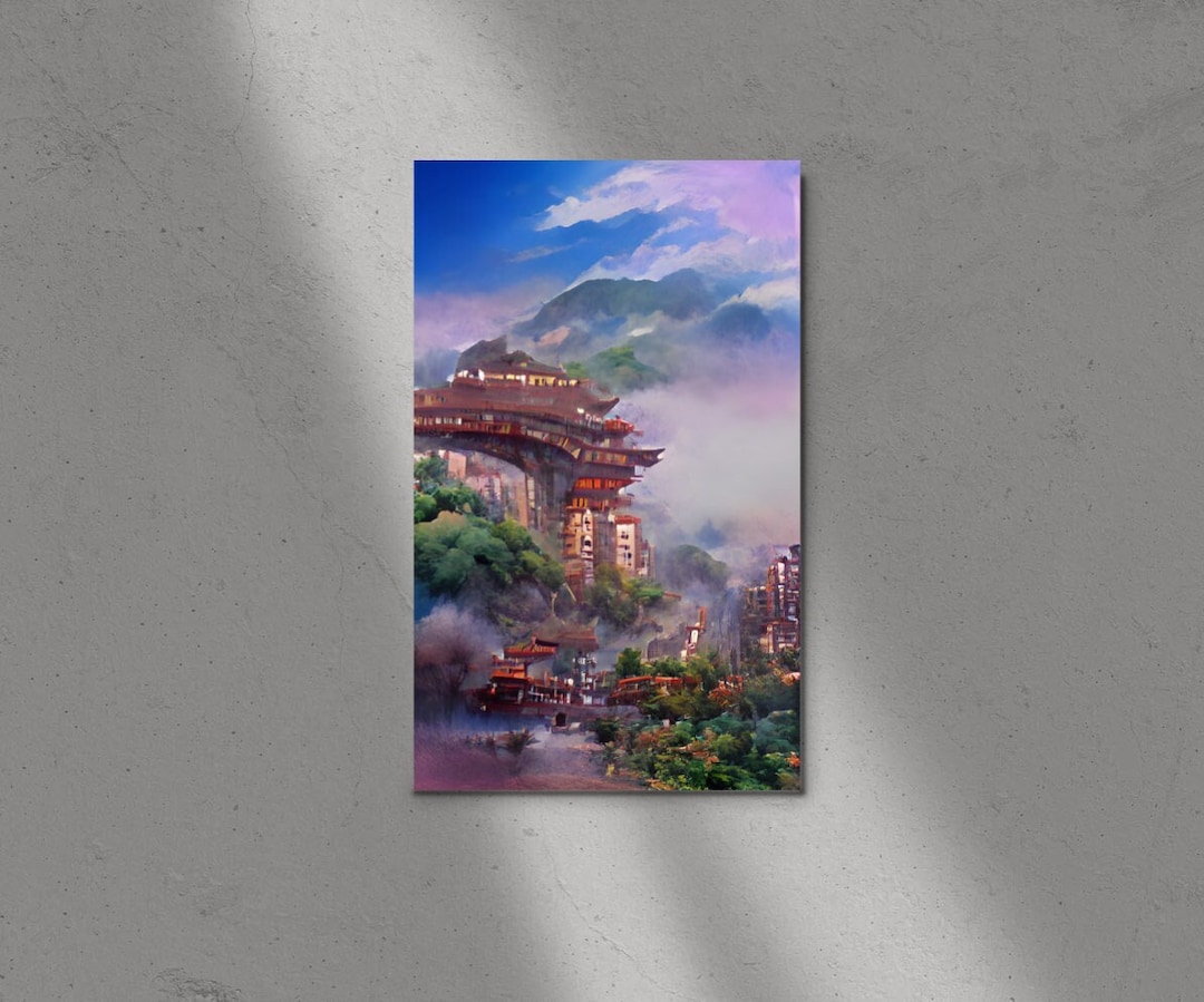 Digital Painting of Chinese Scenery, Chinese Inspired Landscapes ...