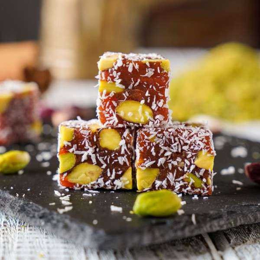 Handmade Turkish Cube Cezerye With Coconut & Pistachio, Traditional ...