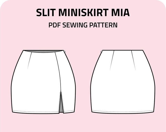 Patrón Minifalda con Abertura Mia Slit Miniskirt PDF Sewing | Etsy