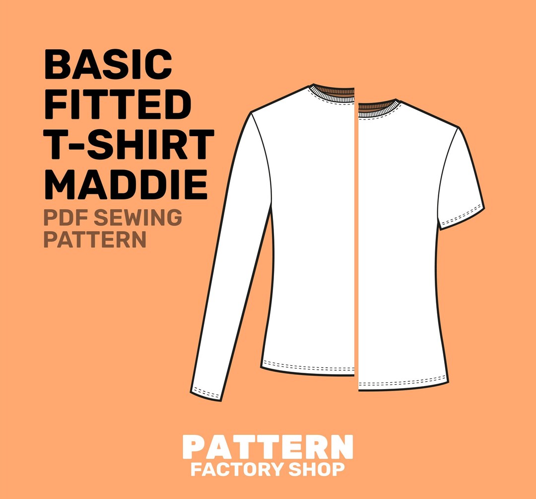 Basic Fitted T-shirt Maddie Long and Short Sleeve PDF Sewing - Etsy