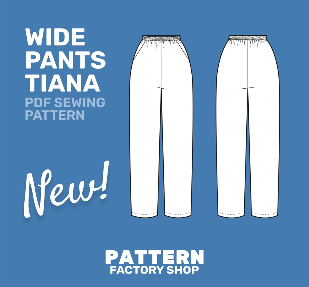 Wide Pants Tiana PDF Sewing Pattern Sizes 34 52 - Etsy