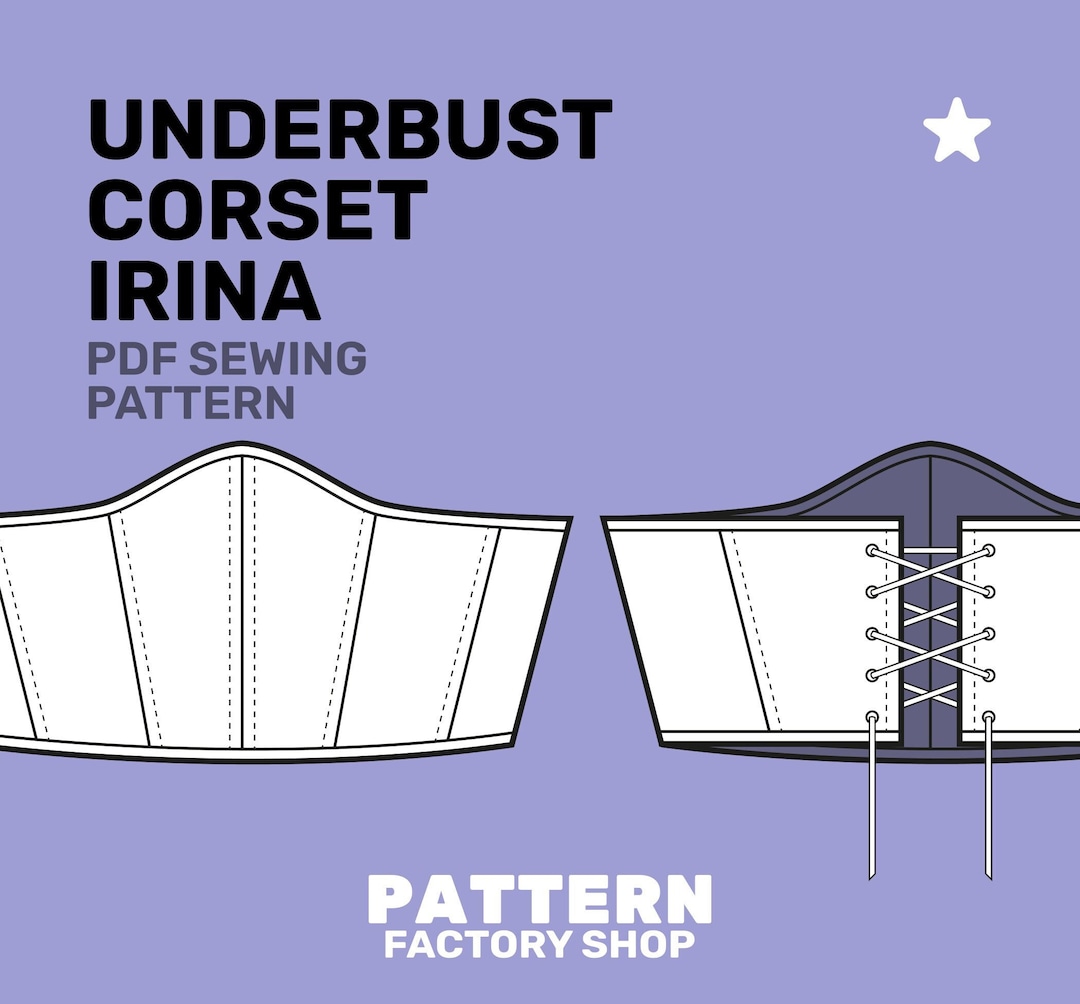 Underbust Corset Irina PDF Sewing Pattern Sizes 34 52 - Etsy