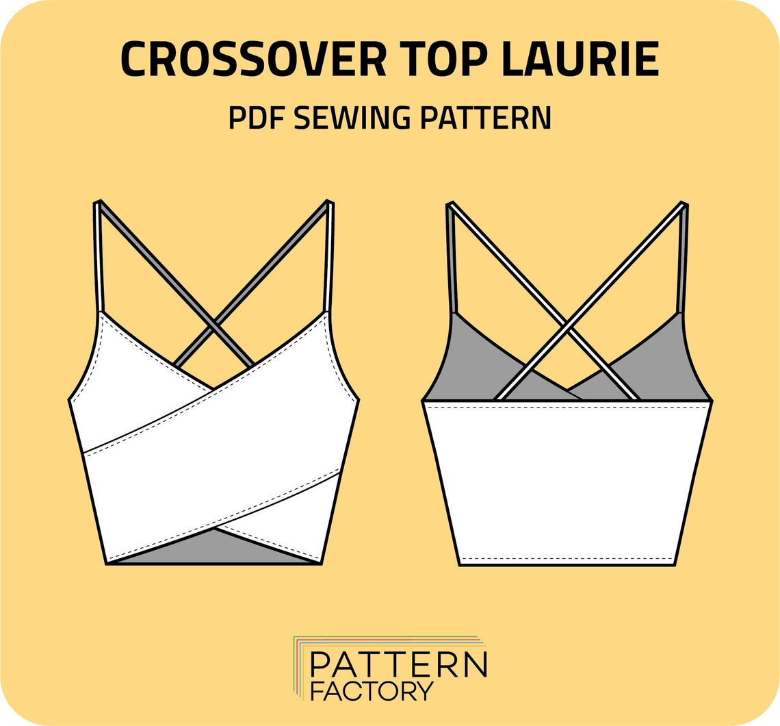 Crossover Top Laurie PDF Sewing Pattern Sport Top Sizes 34 | Etsy