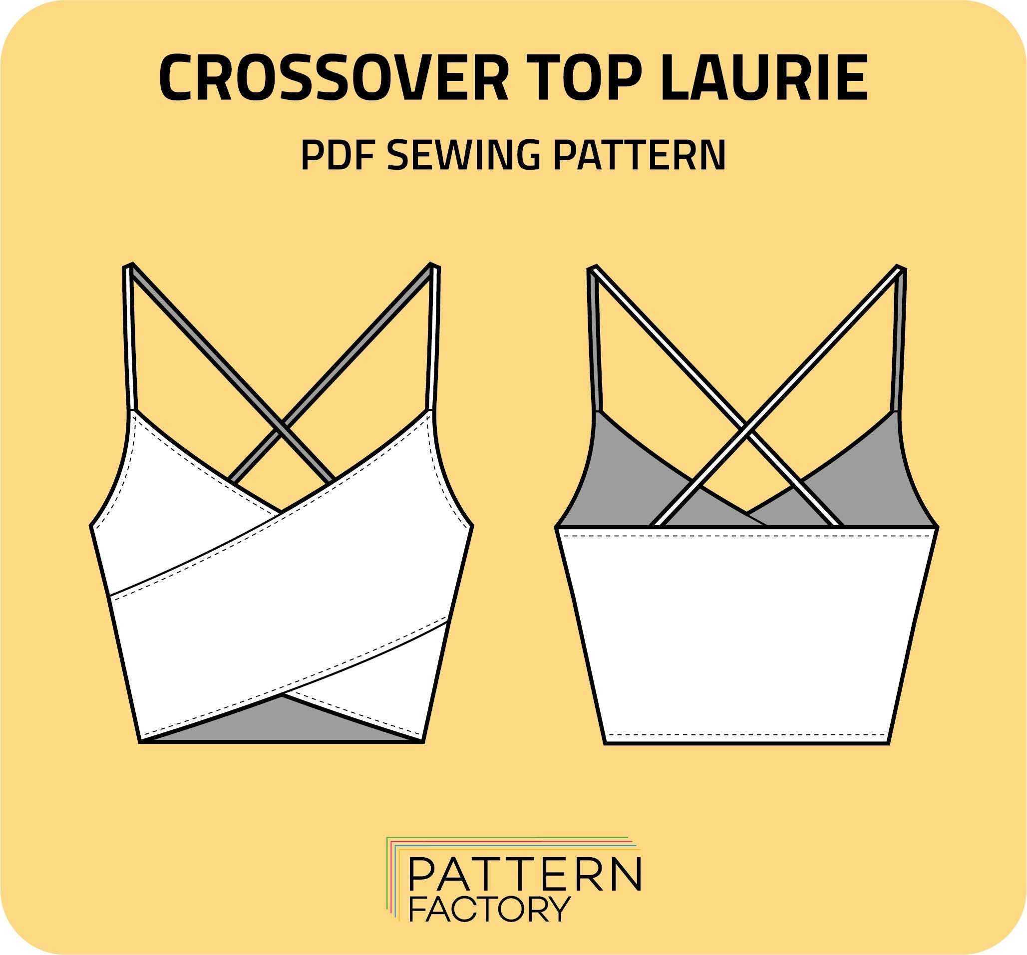 Crossover Top Laurie PDF Sewing Pattern Sport Top Sizes 34 | Etsy