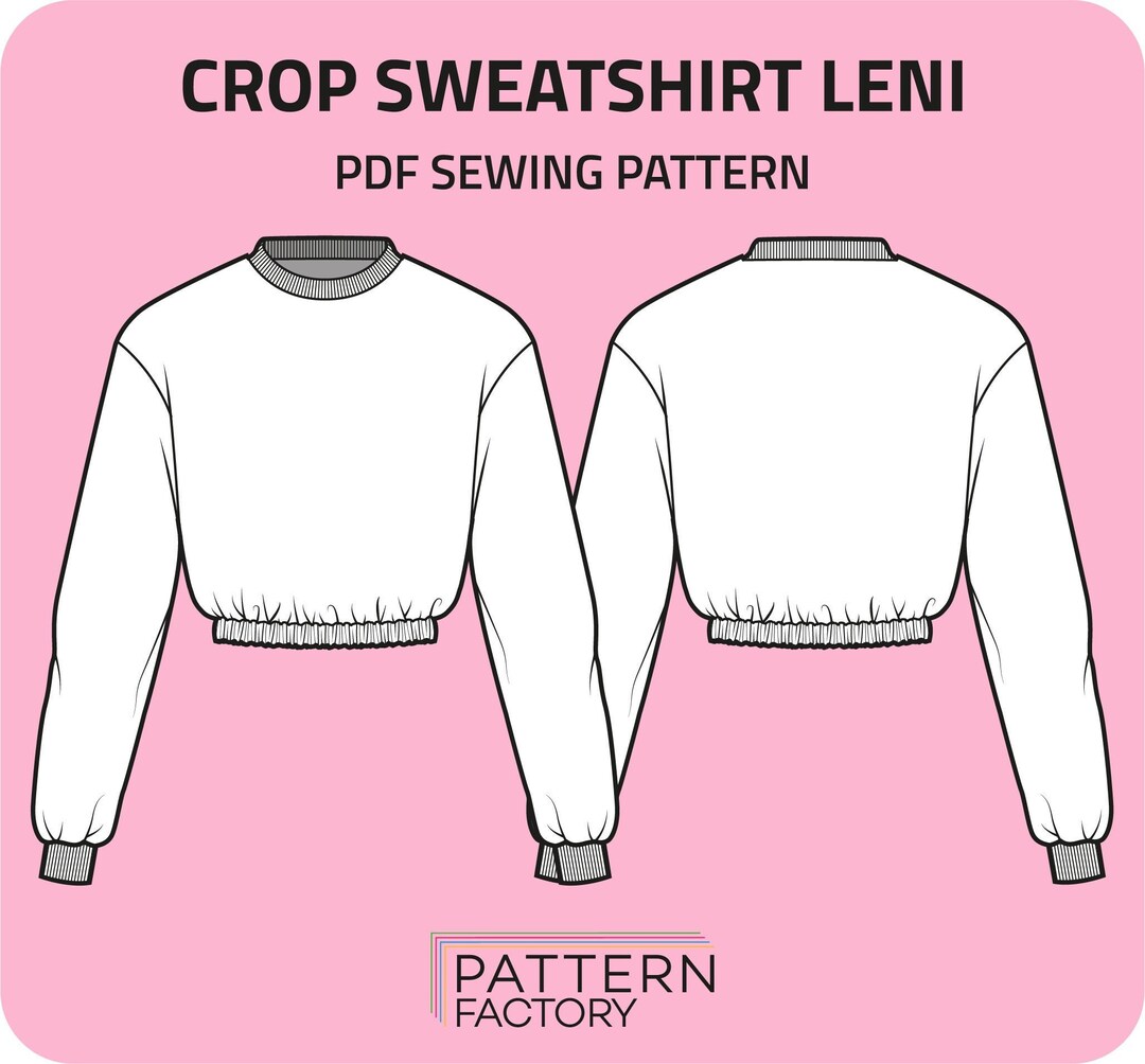Cropped Sweatshirt PDF Sewing Pattern Sizes S XXL - Etsy