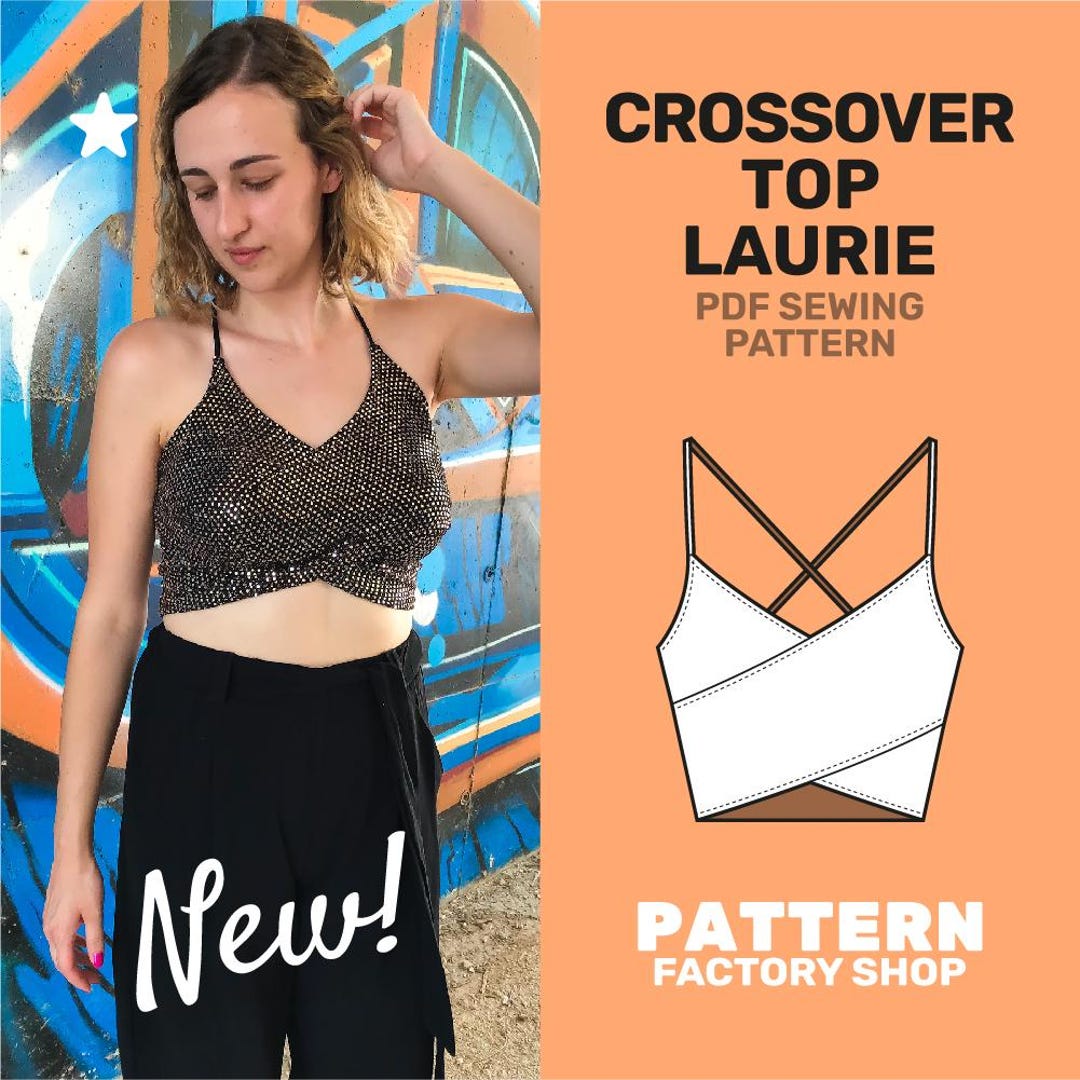 Crossover Top Laurie PDF Sewing Pattern - Sport Top - Sizes 34 -52 - Etsy