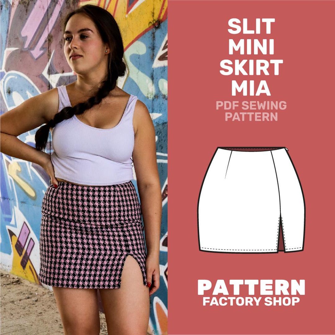 Slit Miniskirt Mia PDF Sewing Pattern - Sizes 34 - 52 - Etsy