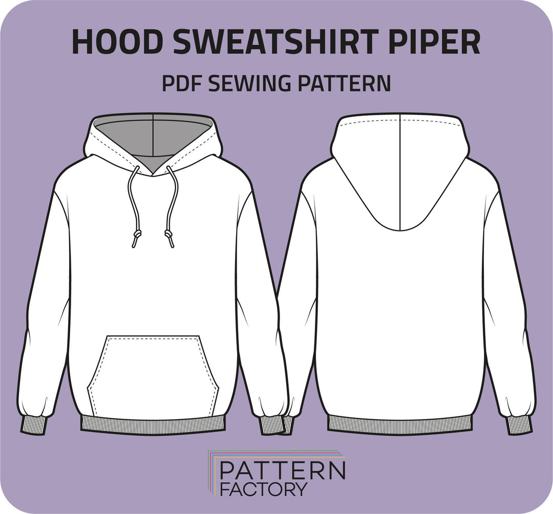 Hood Sweatshirt Piper PDF Sewing Pattern Sizes S XXL - Etsy