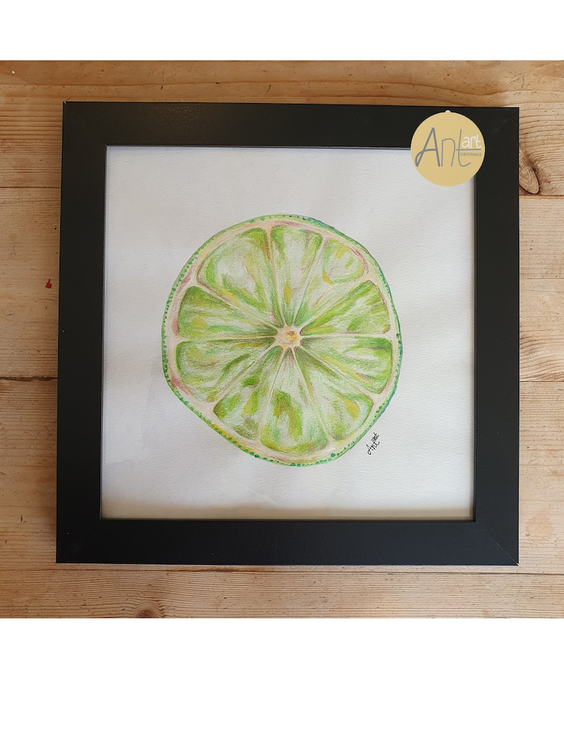 LIME PENCIL DRAWING Original Drawing Handmade Print - Etsy