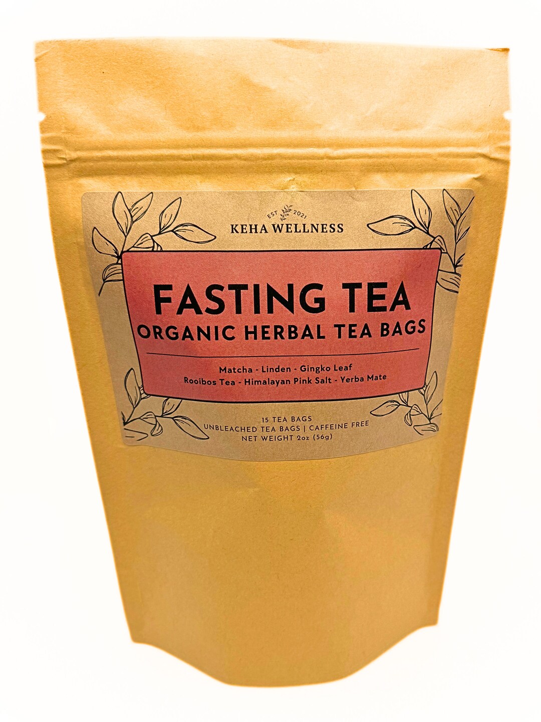 Fasting Herbal Tea Bags, Caffeinated, Organic Herbal Blend for ...