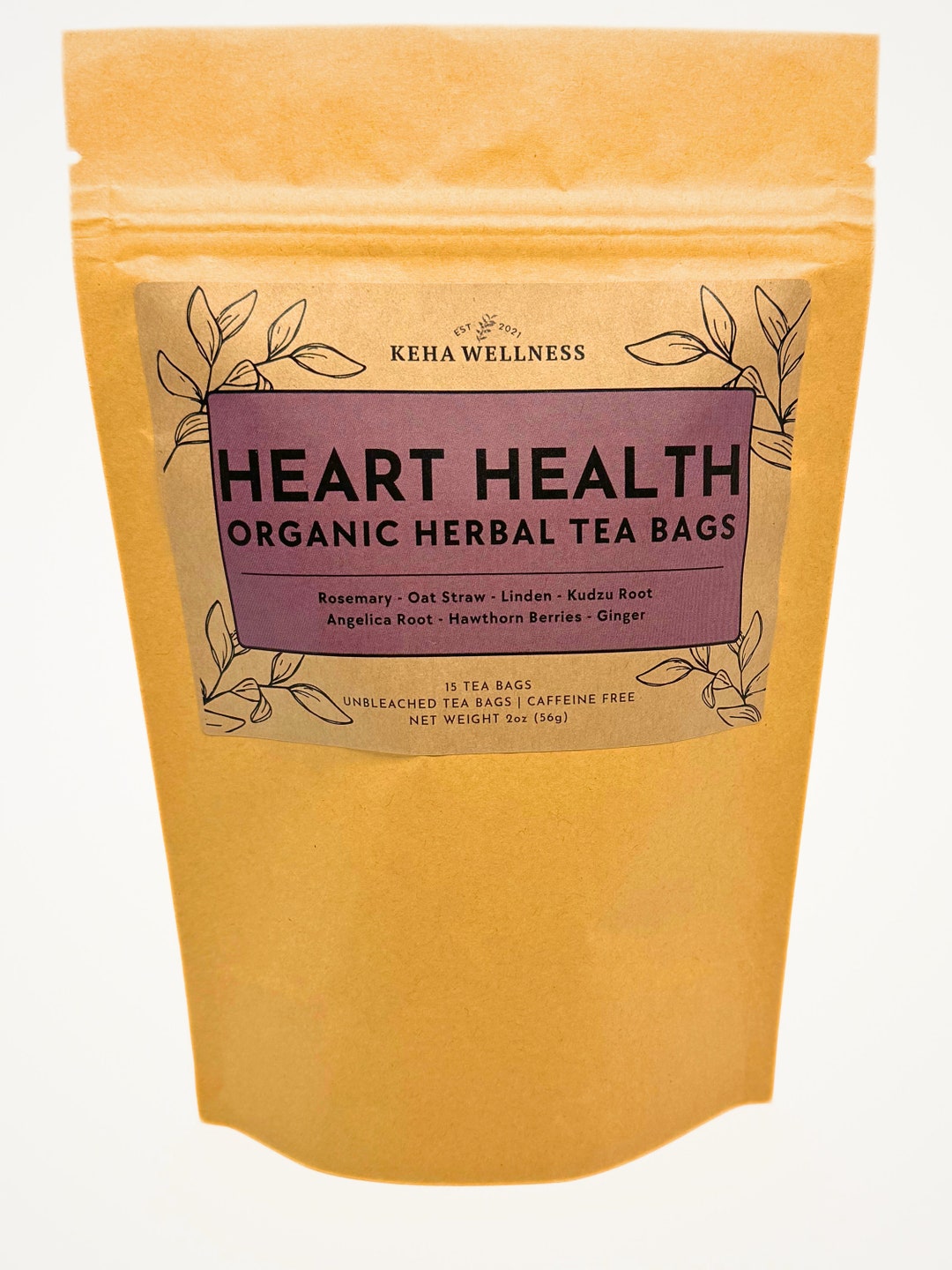 Heart Health Herbal Tea Bags, Organic Cardiovascular Support Blend, May ...