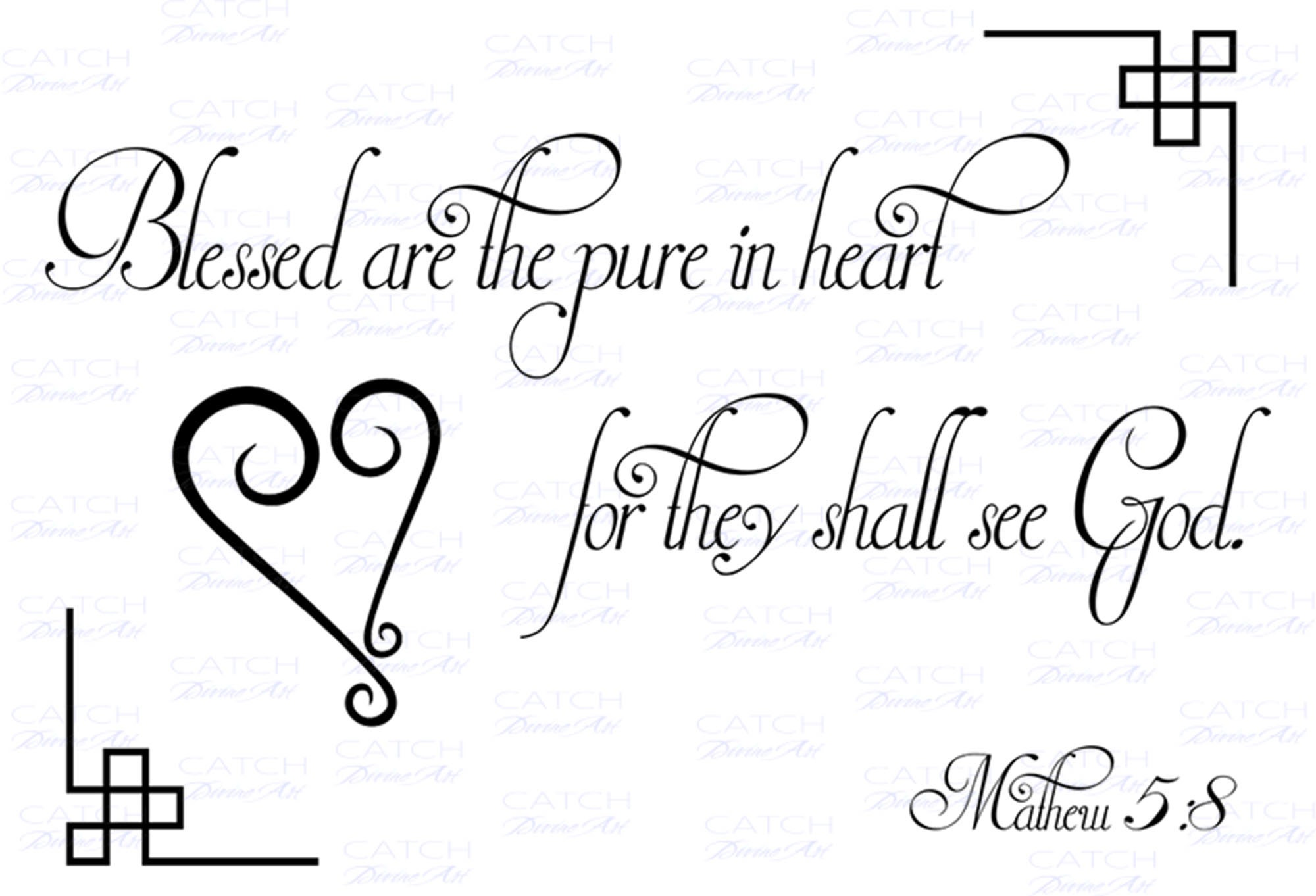 Blessed Are the Pure in Heart- Mathew 5:8 Vector Design for Print ...