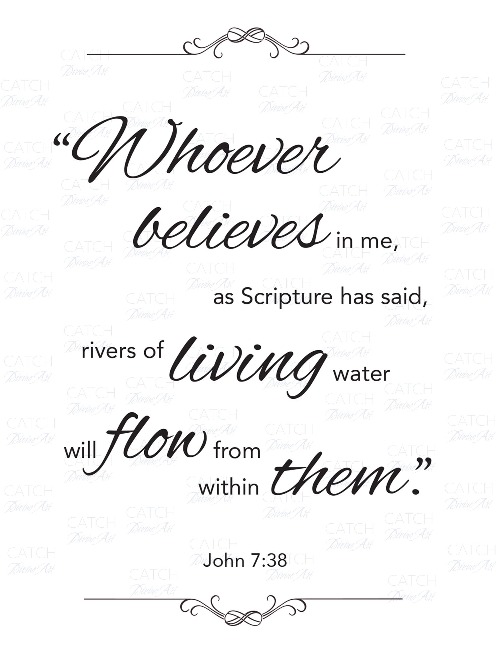 Whoever Believes - John 7-38 Vector Design for Print Digital Download ...