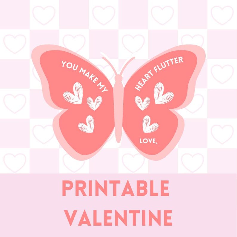 You Make My Heart Flutter Printable Valentine - Etsy