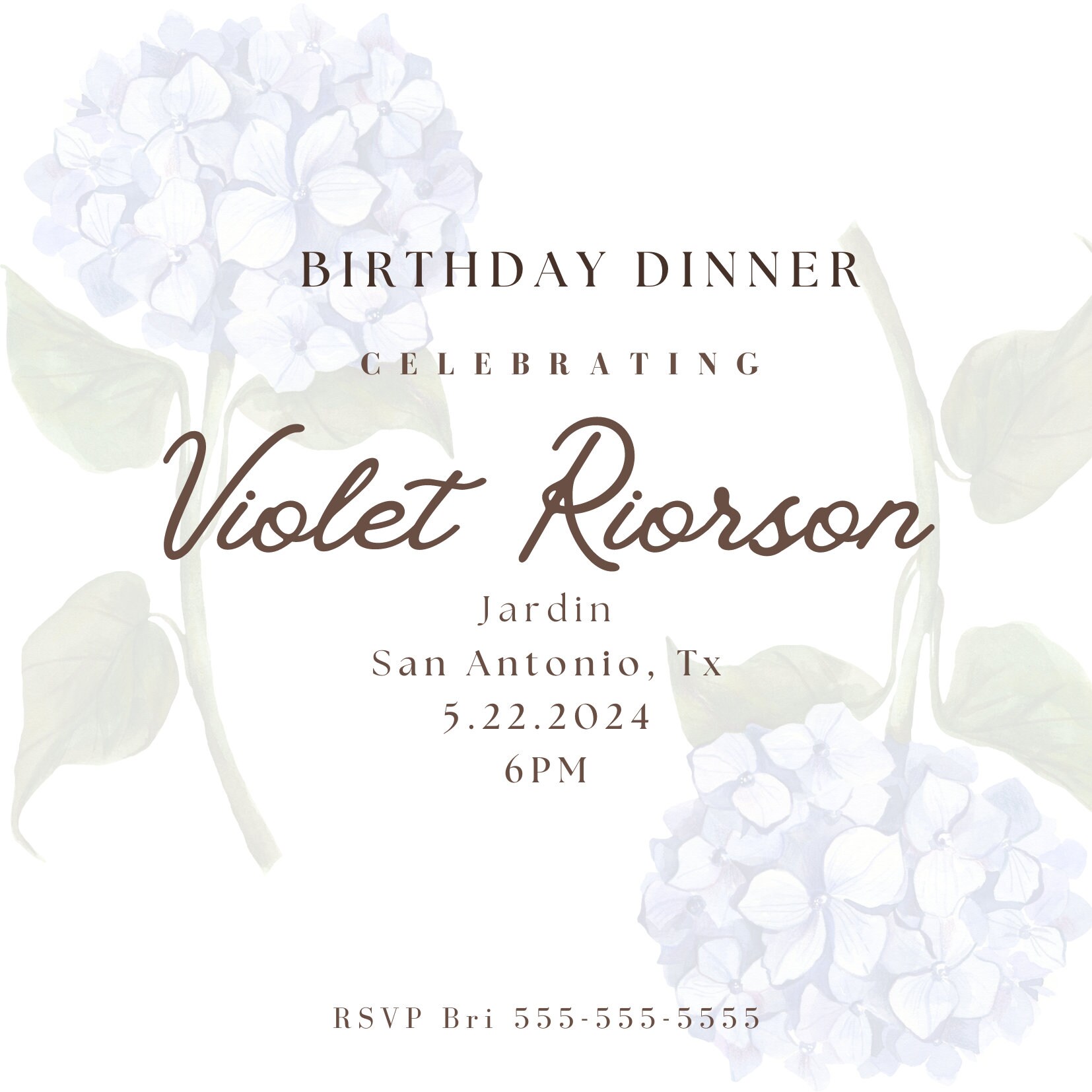 Hydrangea Party Invitation - Etsy