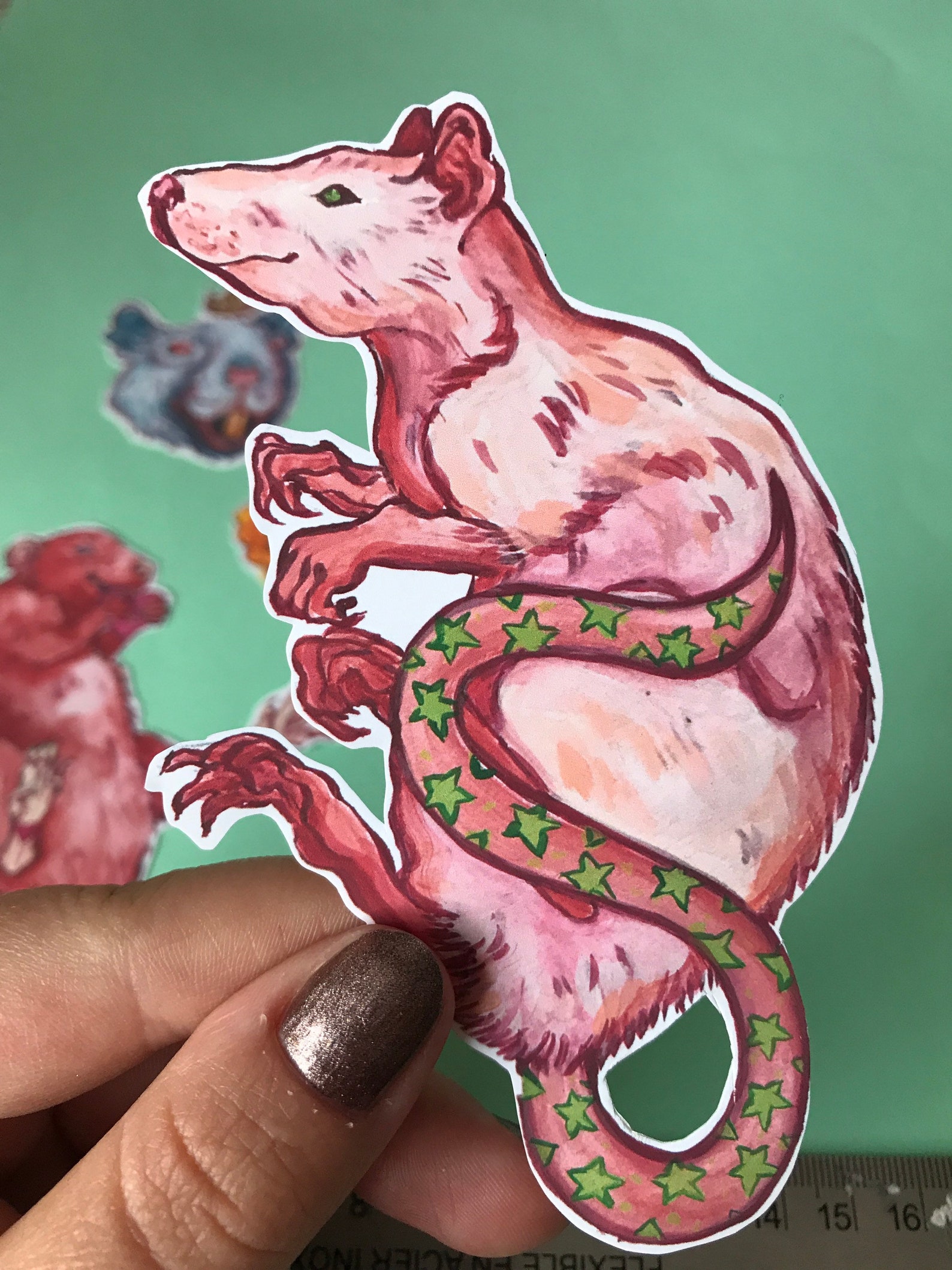 Cute rainbow rat stickers | Etsy