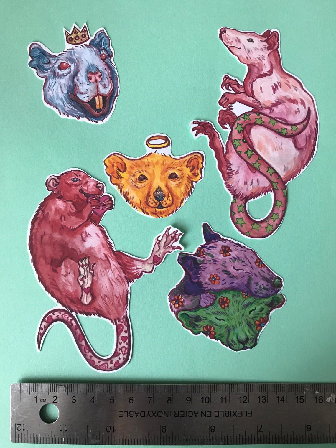 Cute rainbow rat stickers | Etsy