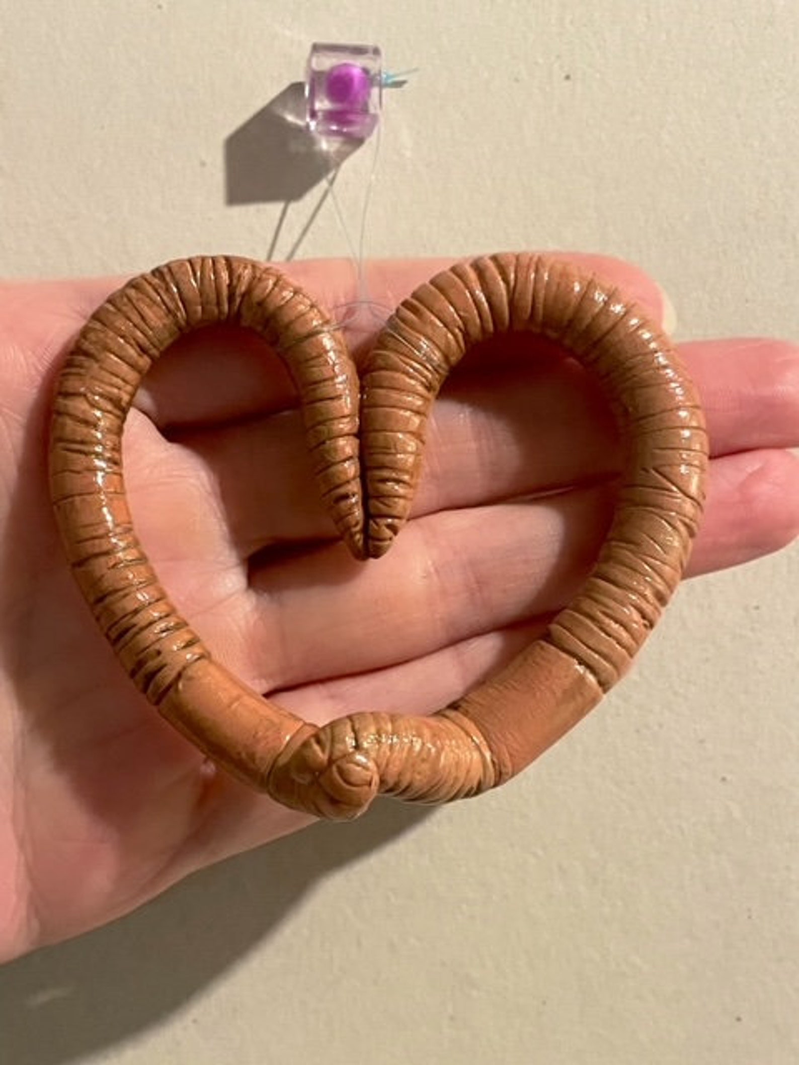 Clay Worm Sculpture, Heart Shaped Worms, Worm Hug Pun Gift, Gift for ...