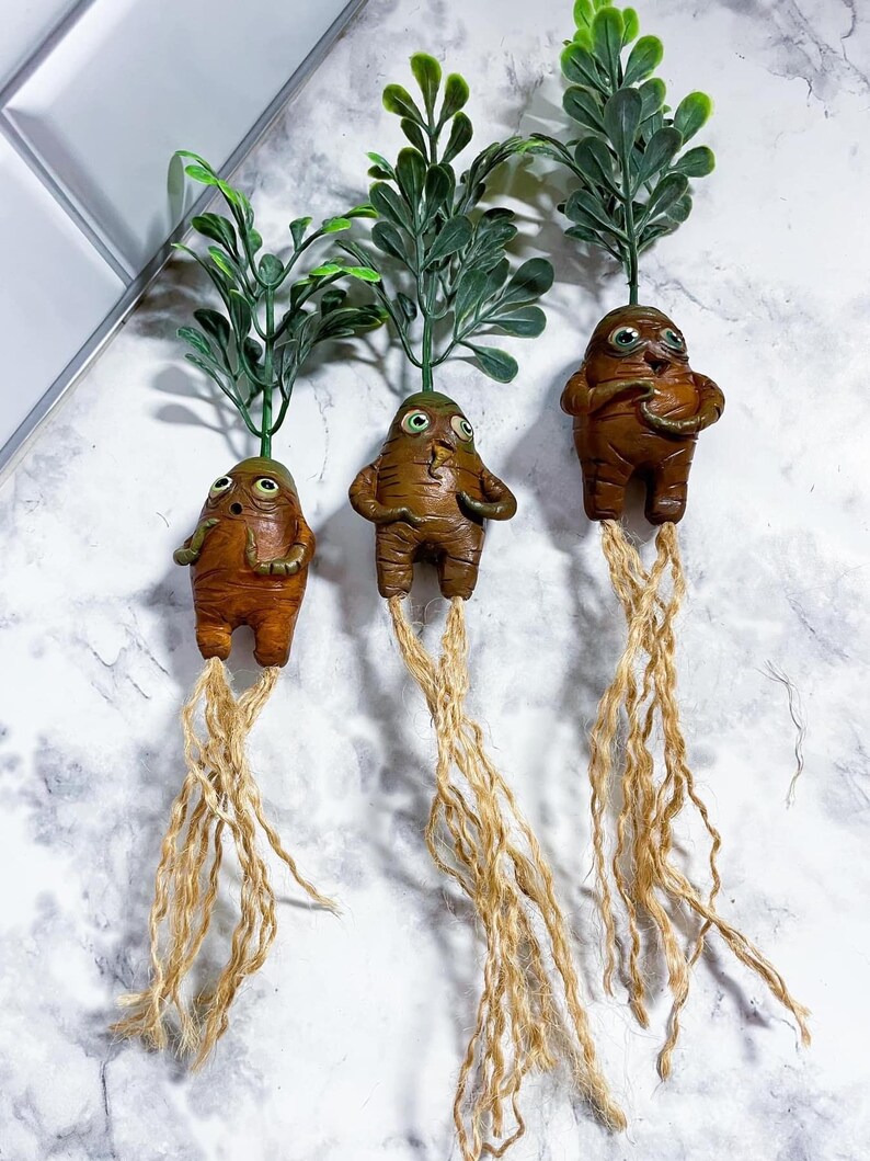 Clay Root Sculpture, Root Baby, Odd Clay Sculpture, Desk / Shelf ...