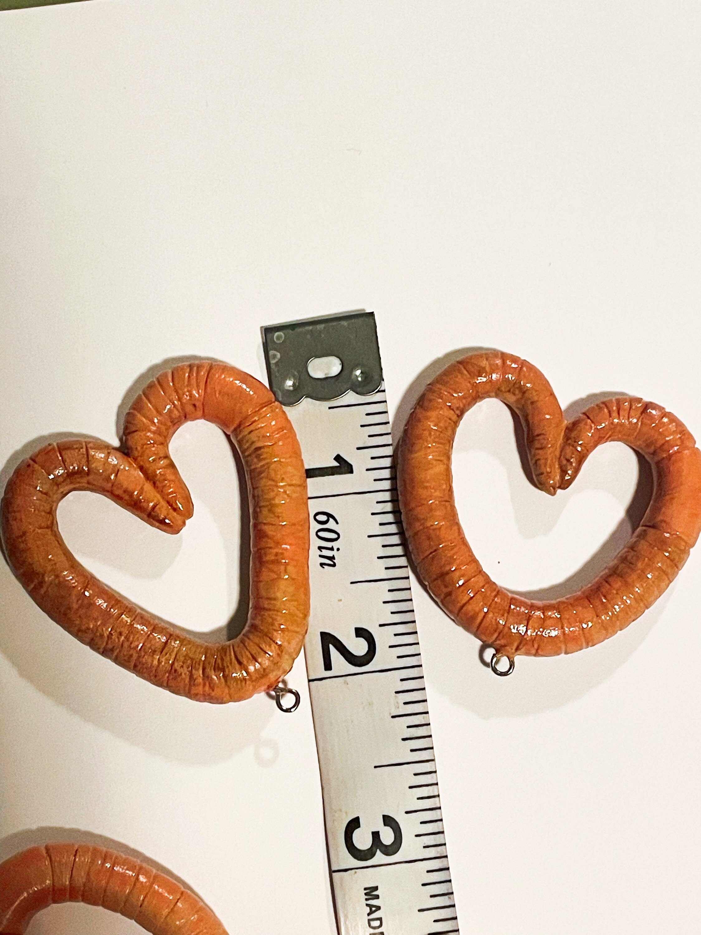 Clay Charm, Clay Worm Heart Charm, Worm Love Charm, Gift for Gardeners ...