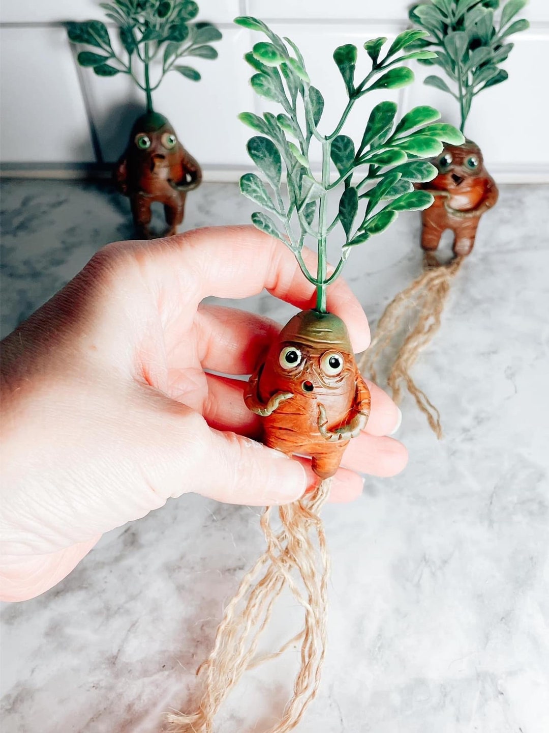 Clay Root Sculpture, Root Baby, Odd Clay Sculpture, Desk / Shelf ...